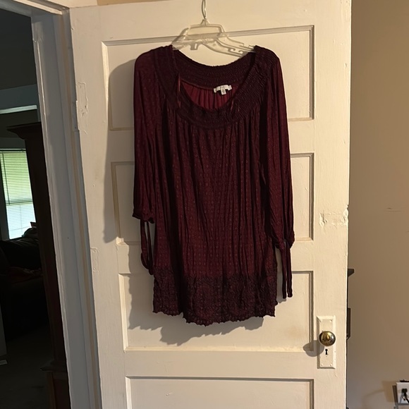 Fever | Tops | Fever Deep Burgundy Tunic Top | Poshmark
